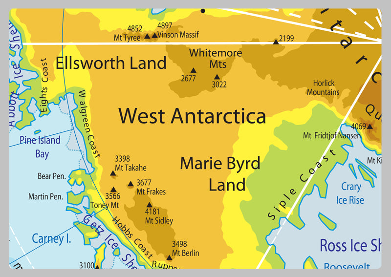 Antarctica Physical Map– I Love Maps