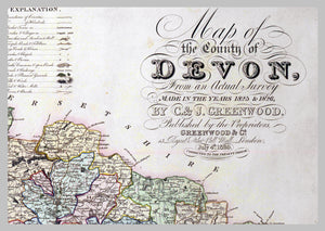 1829 - Map Of Devon by C.J Greenwood– I Love Maps