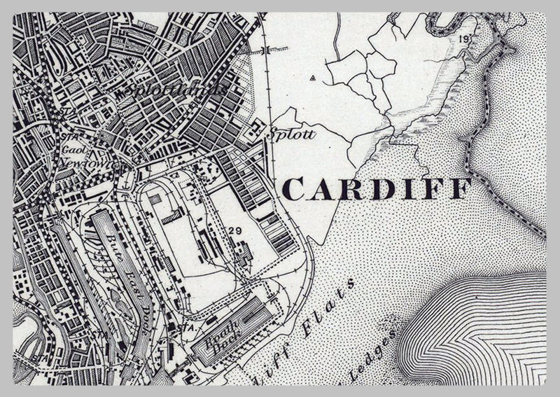 Cardiff and Environs - Ordnance Survey of England and Wales 1870 Serie ...
