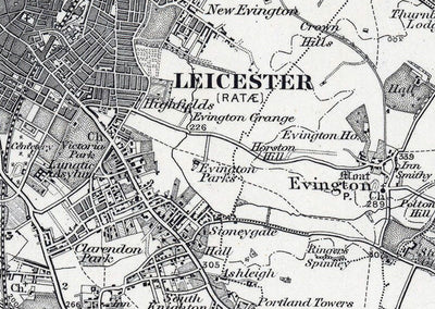 Leicester and Environs - Ordnance Survey of England and Wales 1870 Ser ...