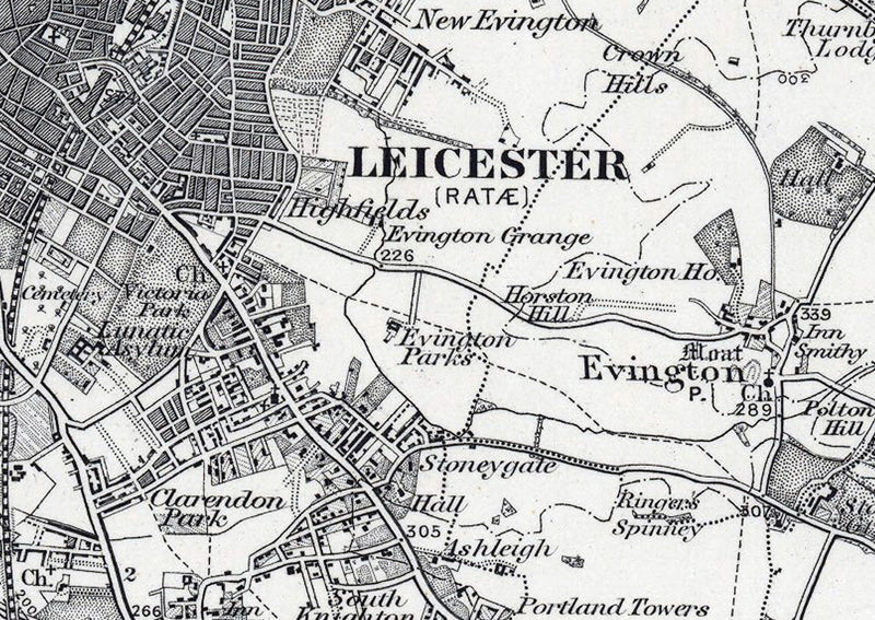 Leicester and Environs - Ordnance Survey of England and Wales 1870 Ser ...