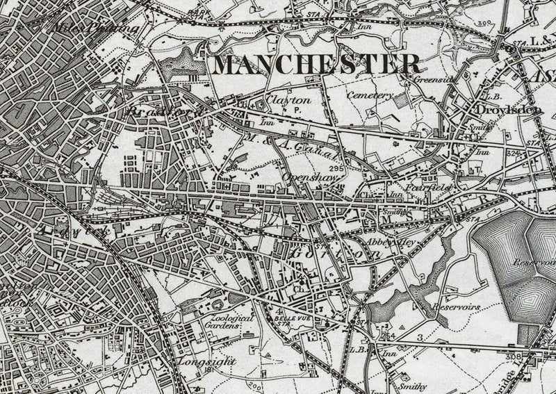 Manchester and Environs - Ordnance Survey of England and Wales 1870 Se ...