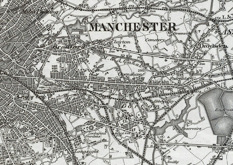 Manchester and Environs - Ordnance Survey of England and Wales 1870 Se ...