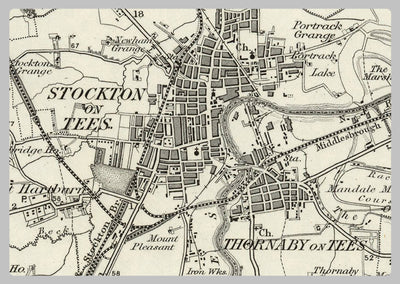 Middlesbrough and Environs - Ordnance Survey of England and Wales 1870 ...