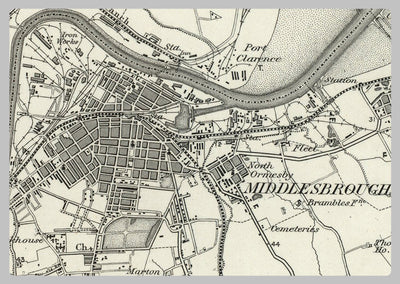 Middlesbrough and Environs - Ordnance Survey of England and Wales 1870 ...