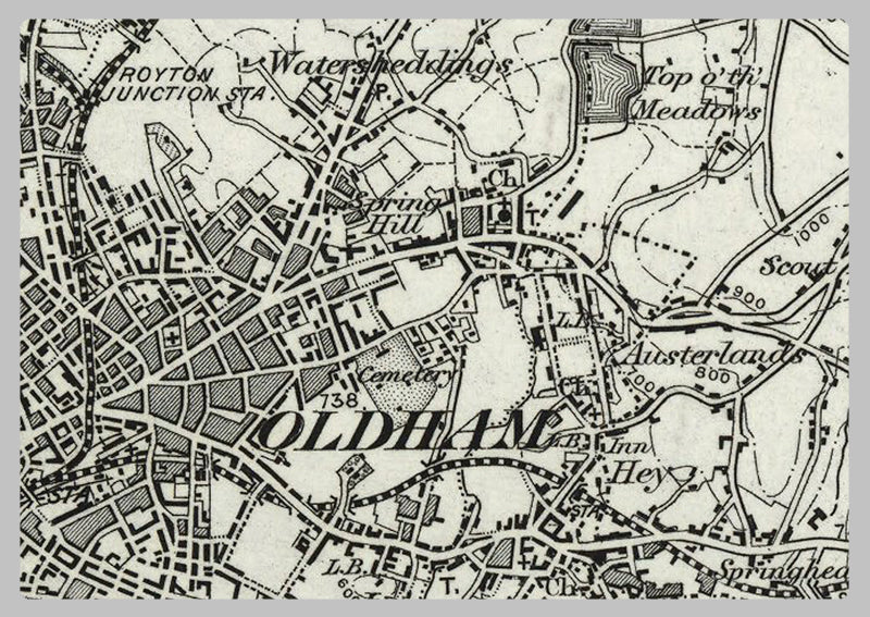 Oldham and Environs - Ordnance Survey of England and Wales 1870 Series ...