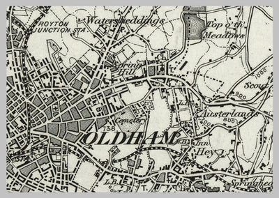 Oldham and Environs - Ordnance Survey of England and Wales 1870 Series ...
