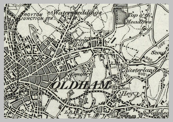 Oldham and Environs - Ordnance Survey of England and Wales 1870 Series ...