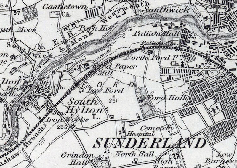 Sunderland and Environs - Ordnance Survey of England and Wales 1870 Se ...
