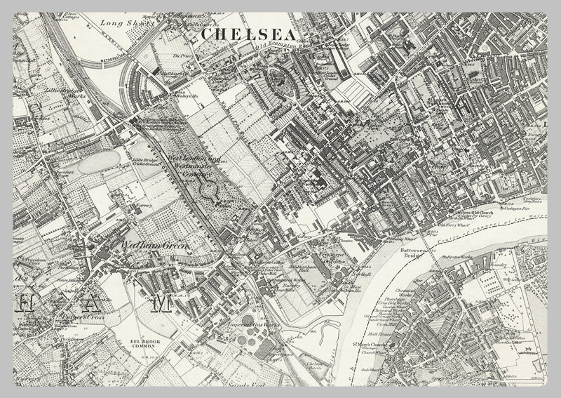 1870 South West London Ordnance Survey Map– I Love Maps