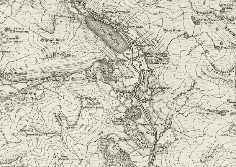 1890 Collection - Snowdon (Bangor) Ordnance Survey Map | I Love Maps