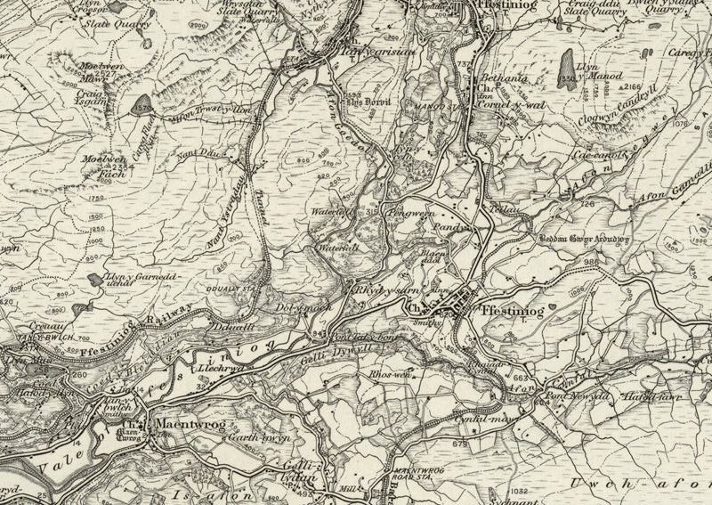 1890 Collection - Snowdon (Bangor) Ordnance Survey Map | I Love Maps