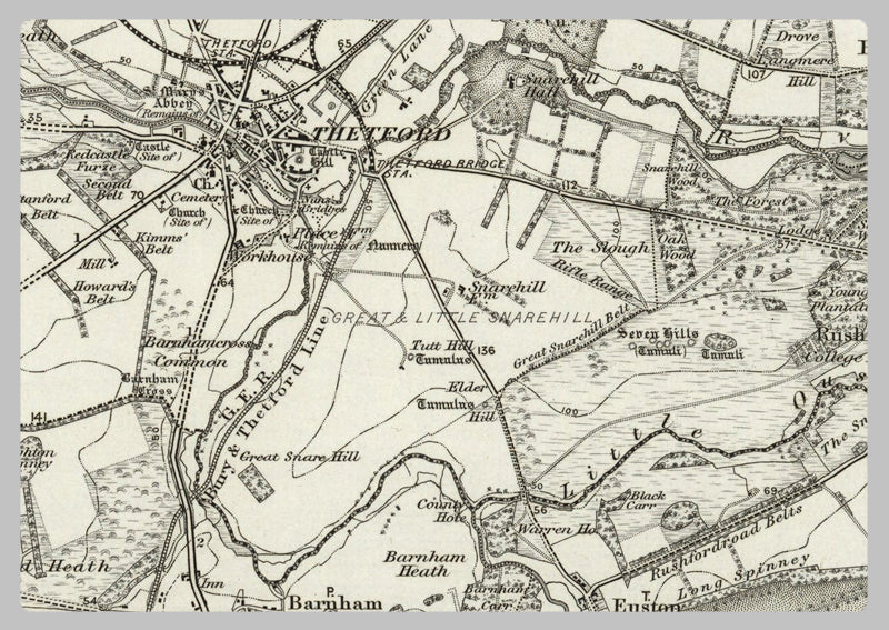 1890 Collection -Thetford (Swaffham) Ordnance Survey Map– I Love Maps