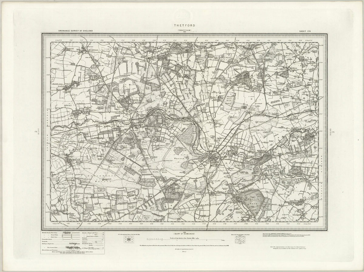 1890 Collection -Thetford (Swaffham) Ordnance Survey Map– I Love Maps