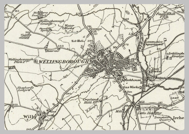 1890 Collection - Wellingborough (Kettering) Ordnance Survey Map– I ...