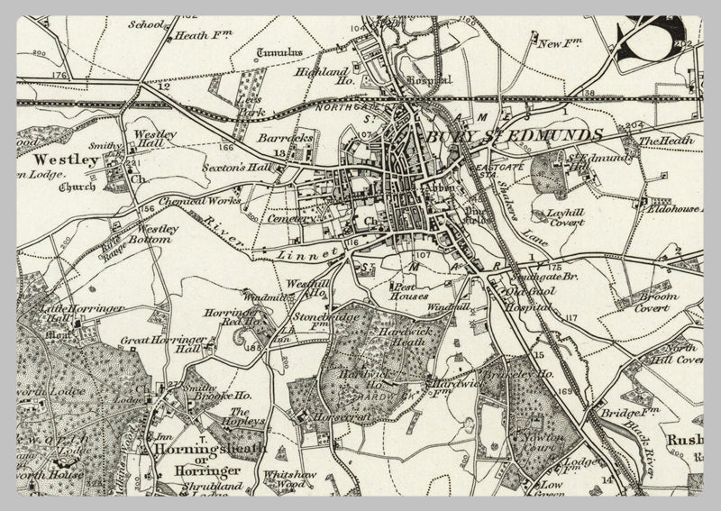 1890 Collection - Bury St Edmunds (Thetford) Ordnance Survey Map– I ...