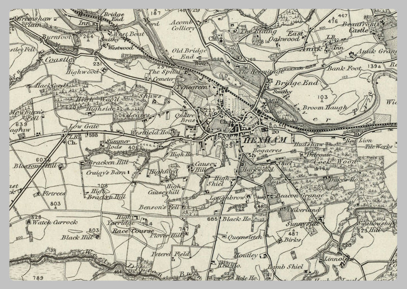 1890 Collection - Hexham (Bellingham) Ordnance Survey Map– I Love Maps
