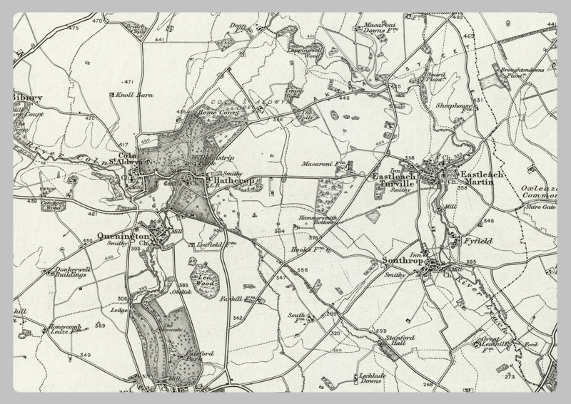 1890 Collection - Cirencester (Moreton in the Marsh) Ordnance Survey M ...