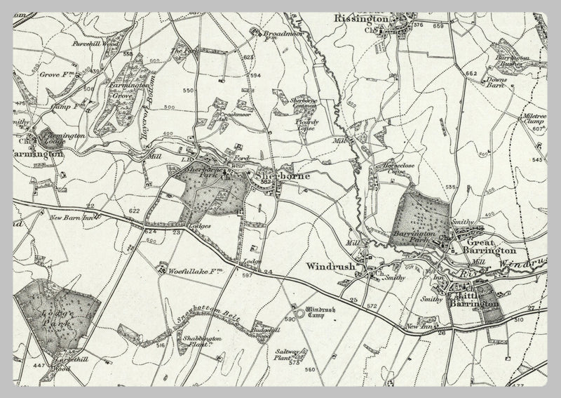 1890 Collection - Cirencester (Moreton in the Marsh) Ordnance Survey M ...