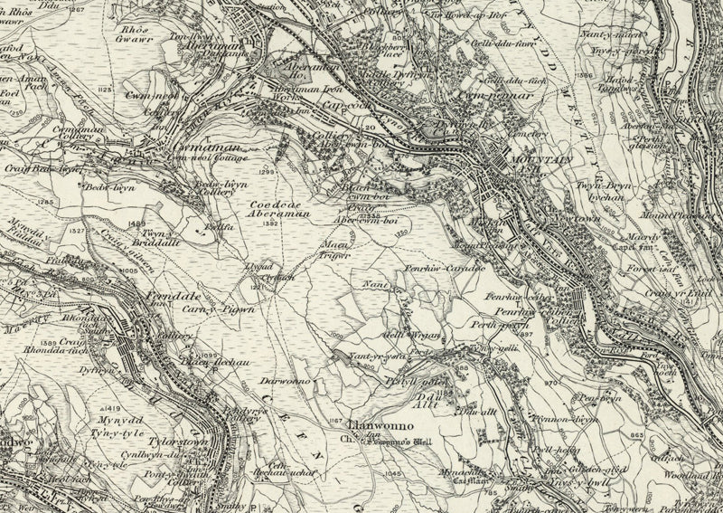 1890 Collection - Pontypridd (Merthyr Tydfil) Ordnance Survey Map | I ...