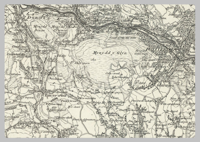 1890 Collection - Pontypridd (Merthyr Tydfil) Ordnance Survey Map– I ...