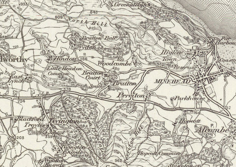 1890 Collection - Minehead (Bridgend) Ordnance Survey Map | I Love Maps