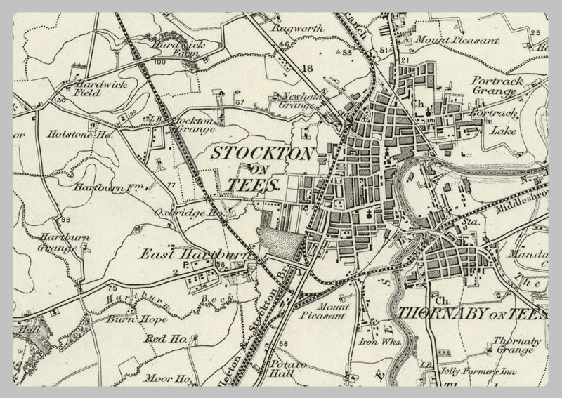 1890 Collection - Stockton on Tees (Durham) Ordnance Survey Map– I Love ...