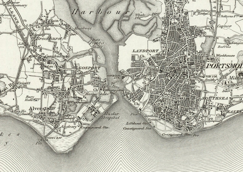 1890 Collection - Portsmouth (Fareham) Ordnance Survey Map– I Love Maps