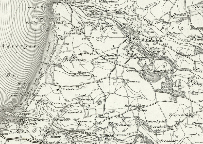 1890 Collection - Newquay (Trevose Head) Ordnance Survey Map | I Love Maps