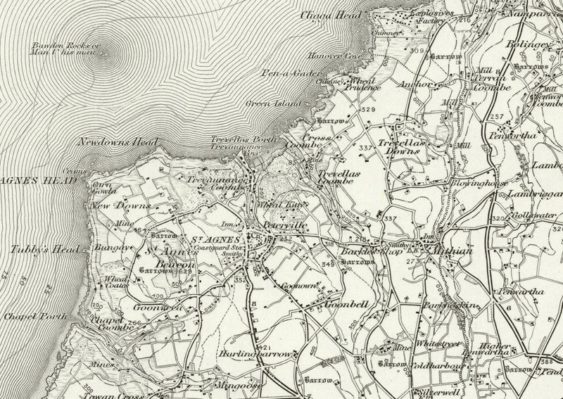 1890 Collection - Newquay (Trevose Head) Ordnance Survey Map | I Love Maps