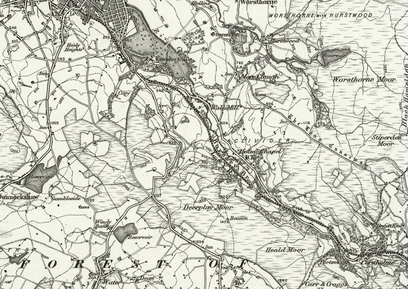 1890 Collection - Rochdale (Clitheroe) Ordnance Survey Map | I Love Maps