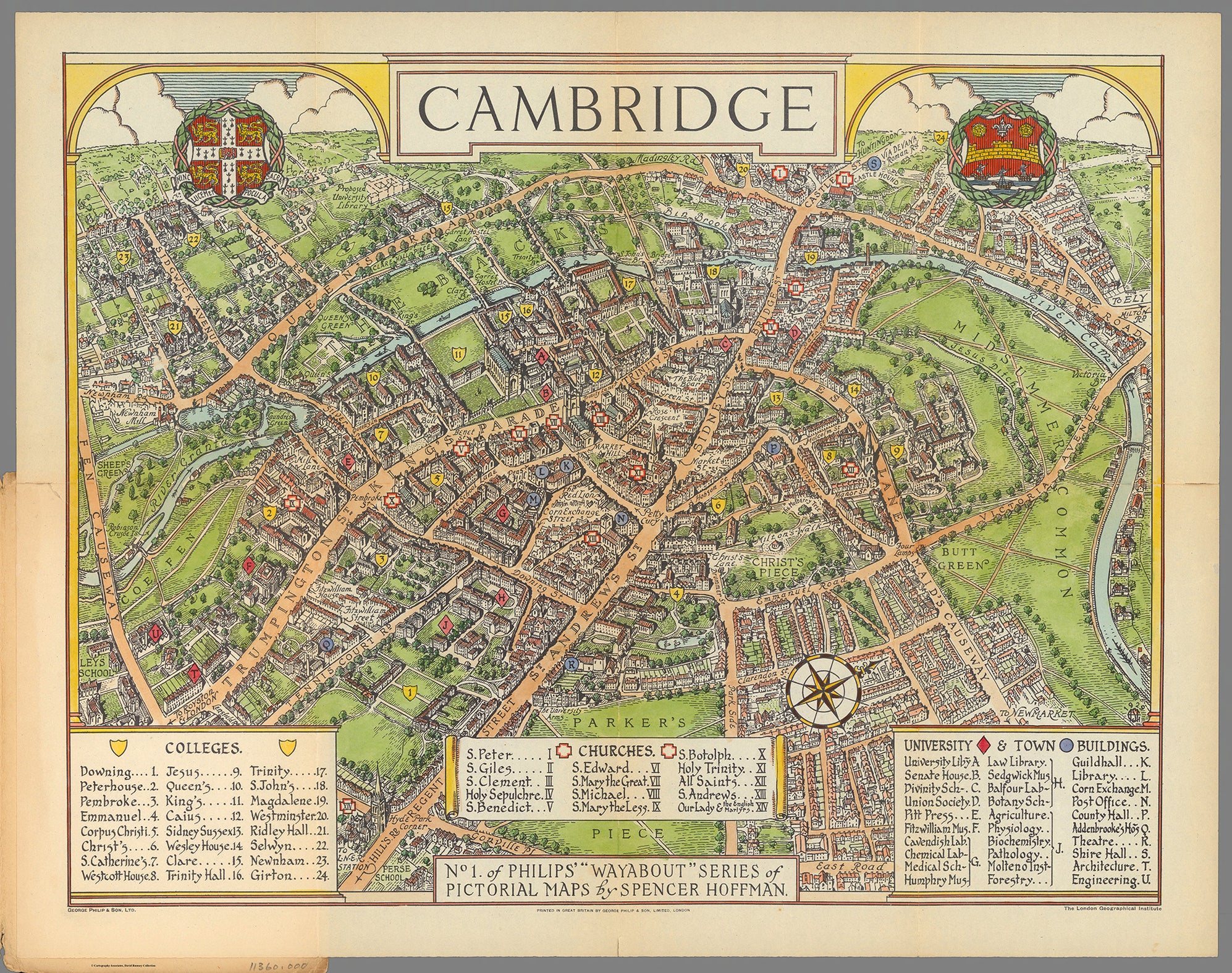 1929 Historical Pictorial map of Cambridge– I Love Maps