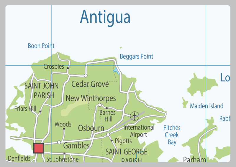Physical Map of Antigua & Barbuda - The Oxford Collection– I Love Maps