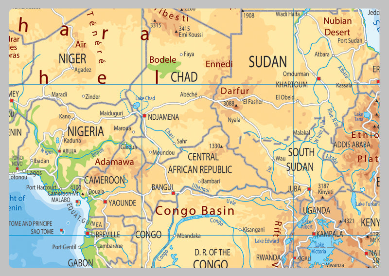 Northern Africa Physical Map 13 Physical Map Of North Africa Stock