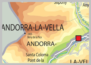 Physical Map of Andora - The Oxford Collection– I Love Maps