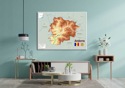 Physical Map of Andora - The Oxford Collection– I Love Maps