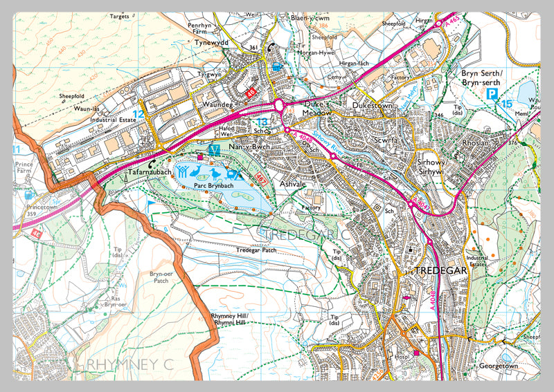 Blaenau Gwent County Map– I Love Maps