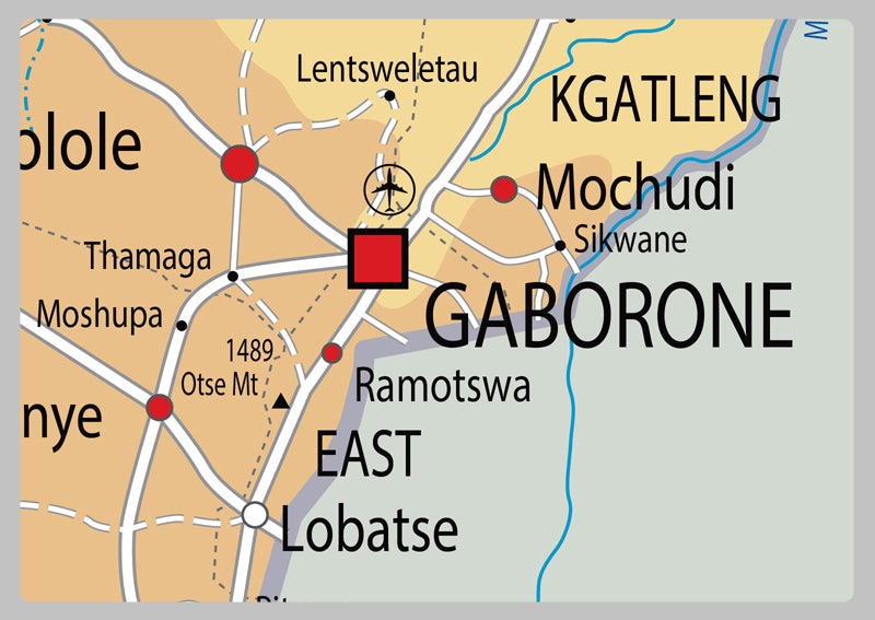 Physical Map of Botswana - The Oxford Collection– I Love Maps