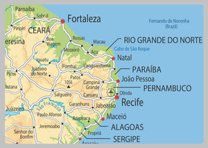 Physical Map of Brazil - The Oxford Collection– I Love Maps