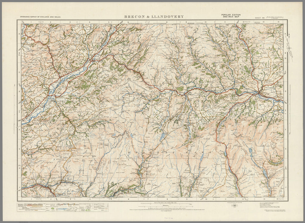 1920 Collection - Brecon & Llandovery Ordnance Survey Map | I Love Maps