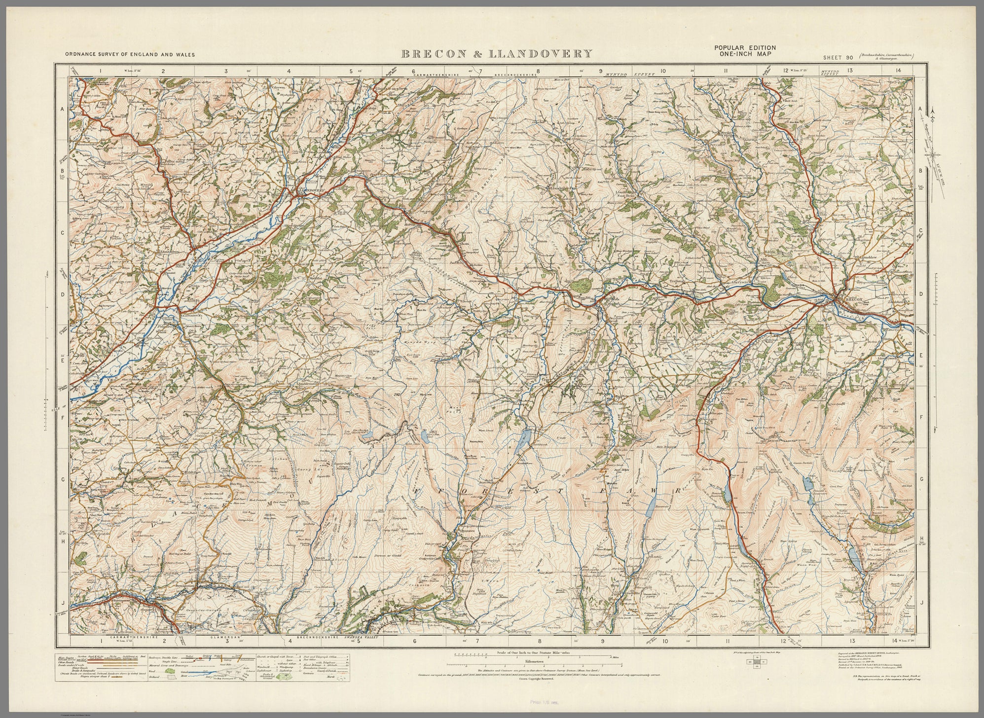 1920 Collection - Brecon & Llandovery Ordnance Survey Map– I Love Maps