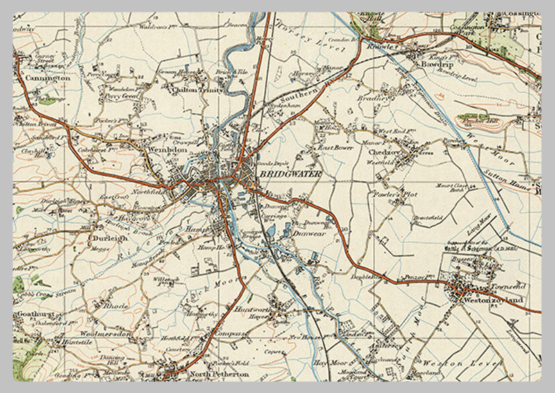 1920 Collection - Bridgwater & Quantock Hills Ordnance Survey Map– I ...