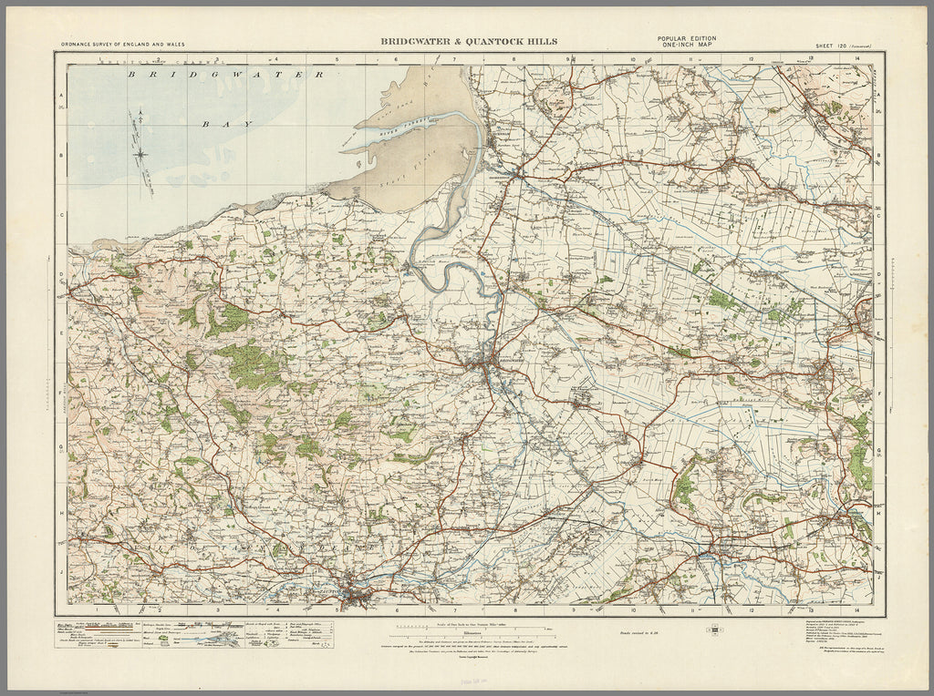 1920 Collection - Bridgwater & Quantock Hills Ordnance Survey Map | I ...