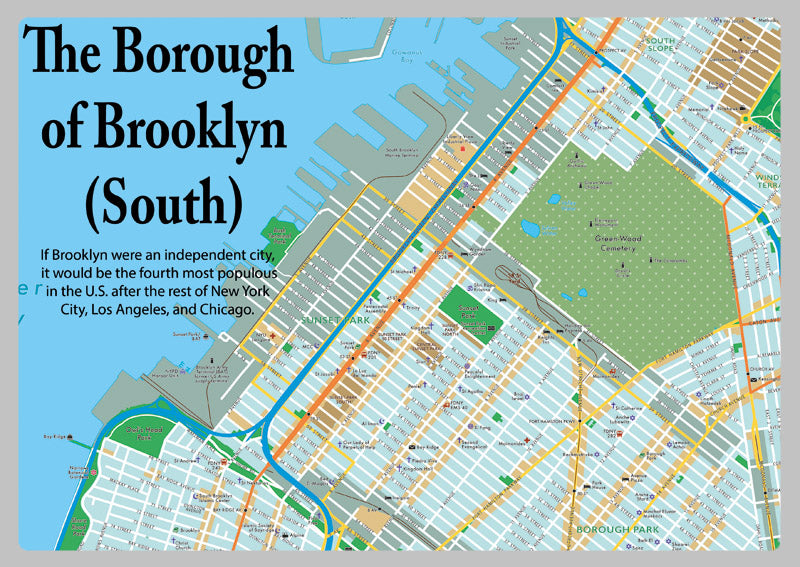 The Borough of Brooklyn (South) Map– I Love Maps