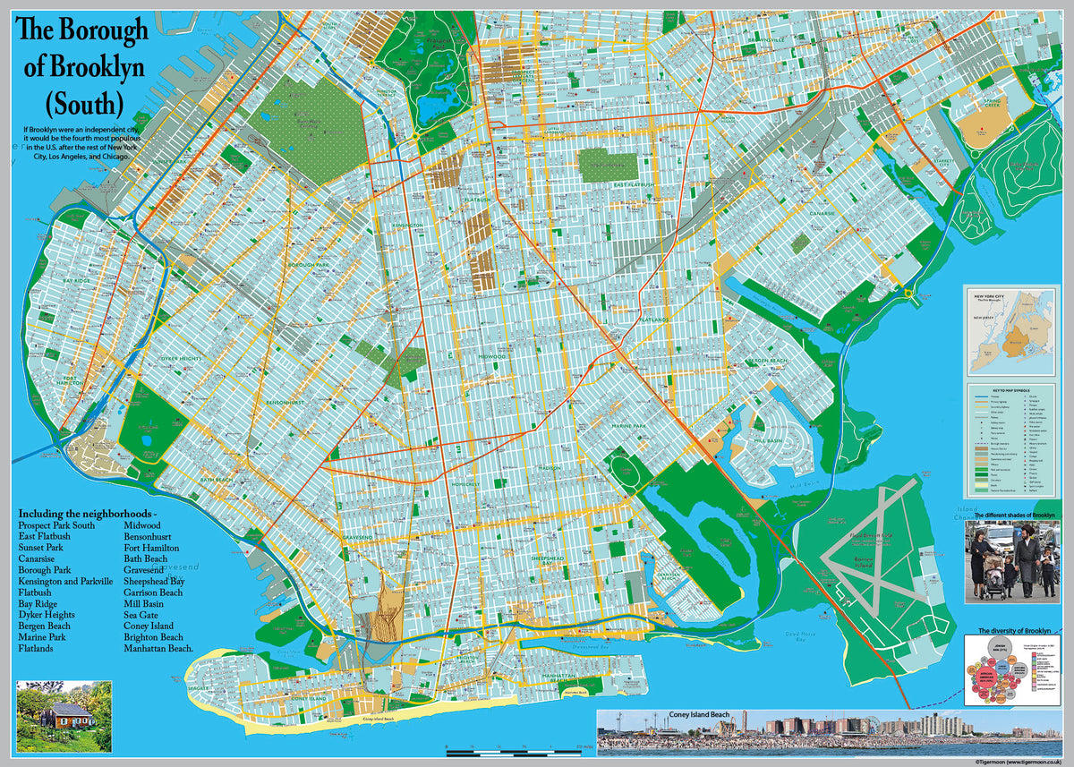 The Borough of Brooklyn (South) 121cm x 87cm– I Love Maps