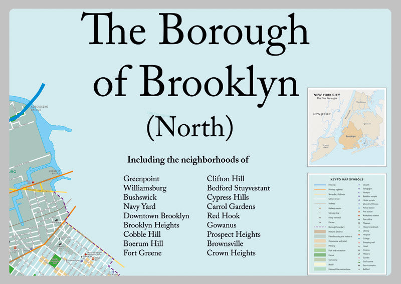 The Borough of Brooklyn (North) Map– I Love Maps