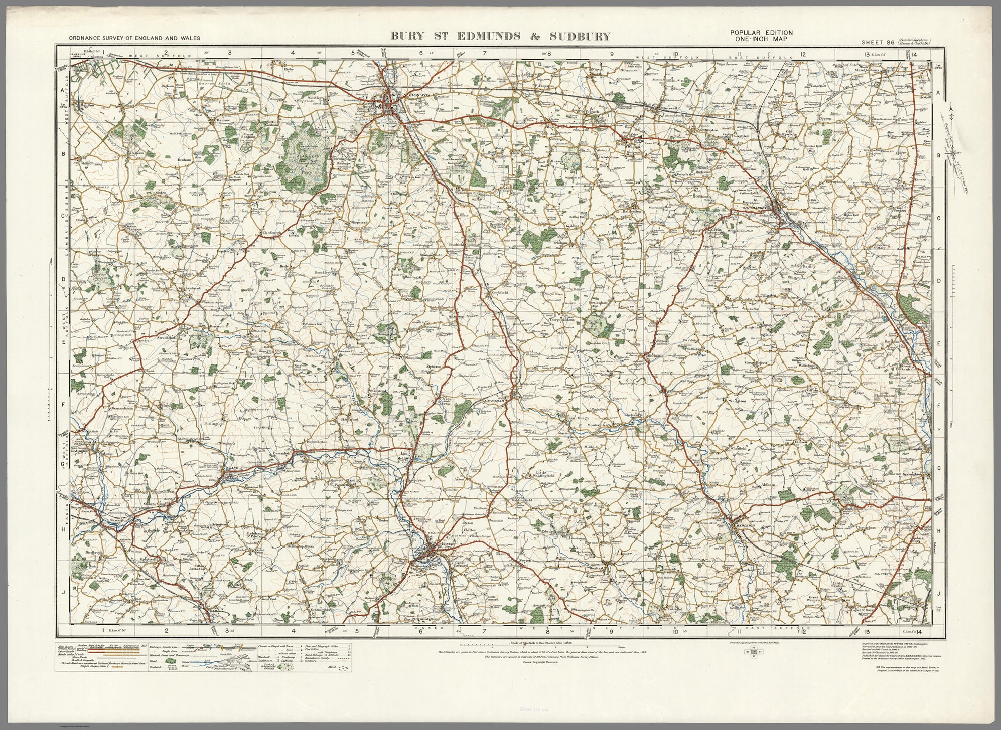1920 Collection - Bury St Edmunds & Sudbury Ordnance Survey Map– I Love ...