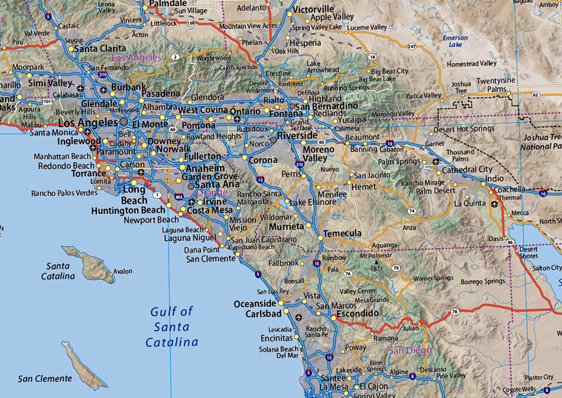 California and Nevada Physical State Map | I Love Maps