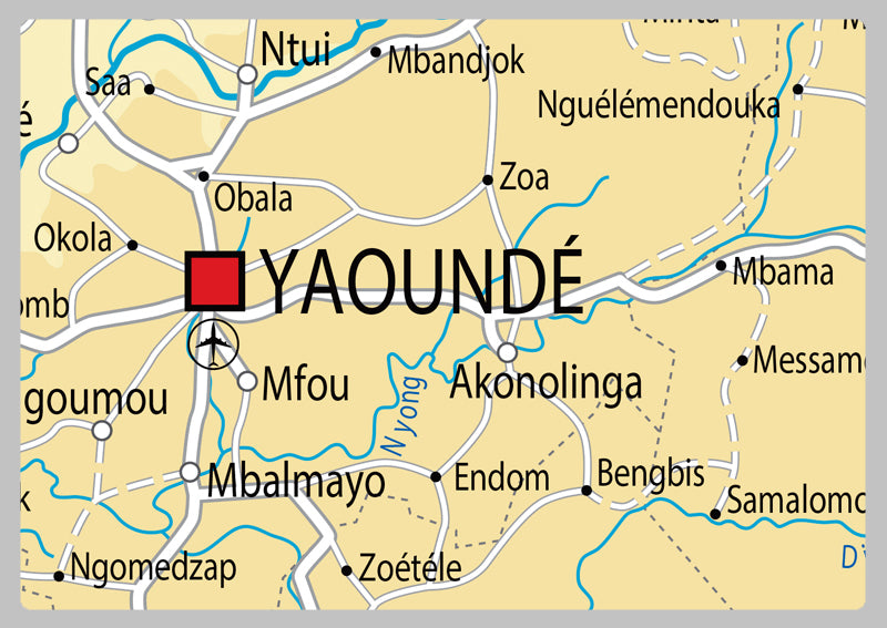 Physical Map of Cameroon - The Oxford Collection– I Love Maps