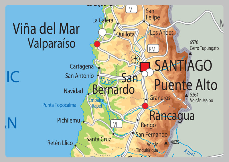 Chile Physical Map– I Love Maps